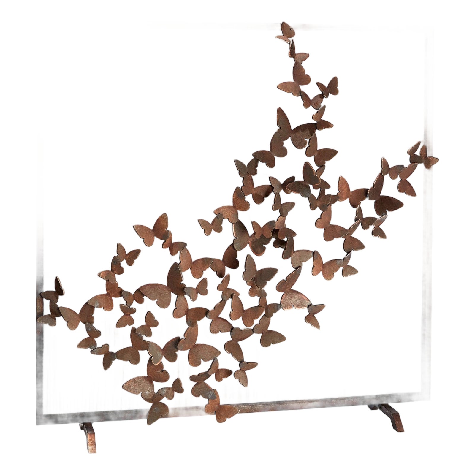 Tobacco Butterfly Fire Screen Fireplace Screen Iron | Chairish