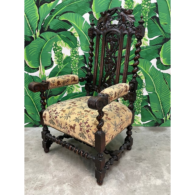 Spanish Colonial Heavy Carved Wood Dining Chairs | Chairish