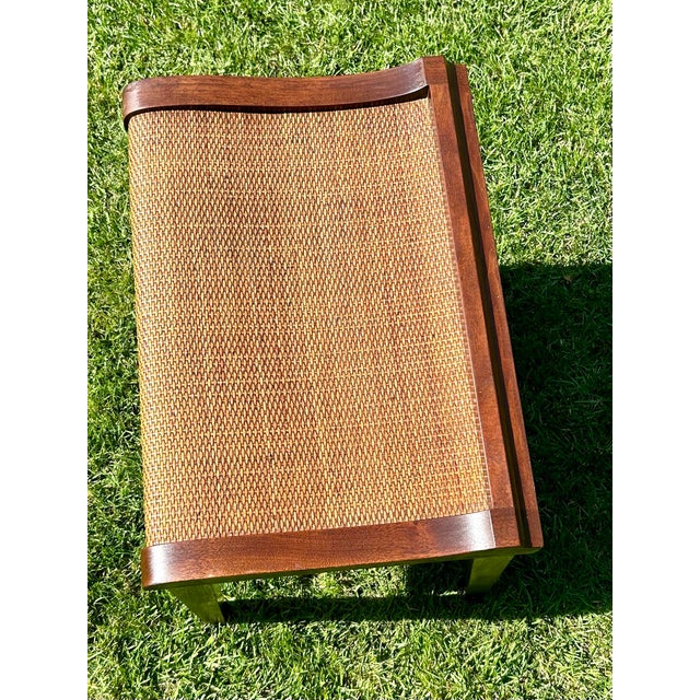 1960s Woven/Texturized Top End Table With Slanted Shelf for Storage of ...