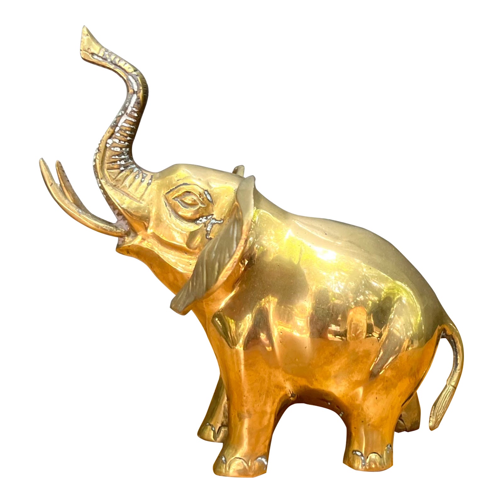 Large Brass Elephant Sculpture | Chairish