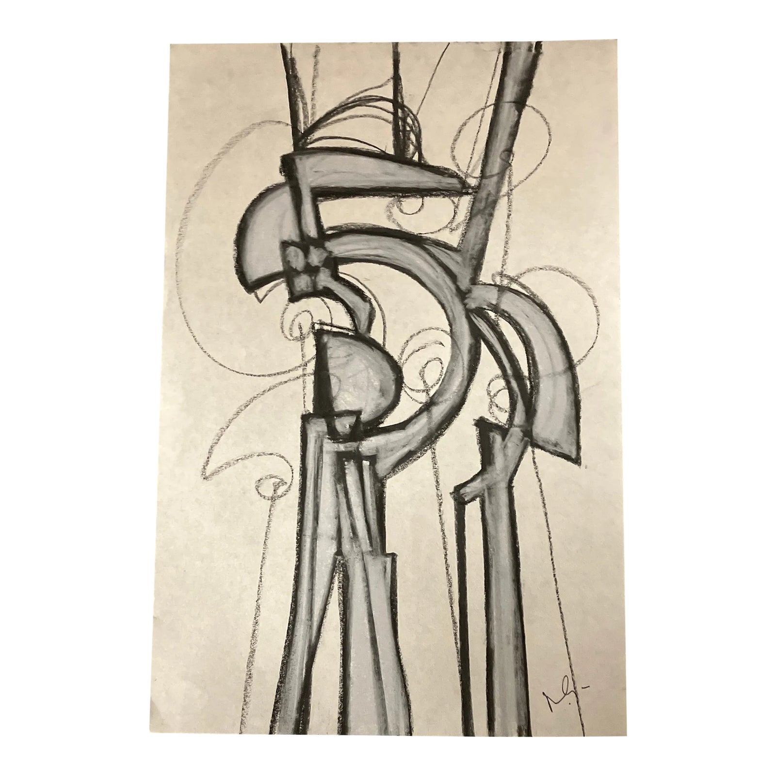 Contemporary Original Wayne Cunningham Abstract Pastel Drawing Signed ...