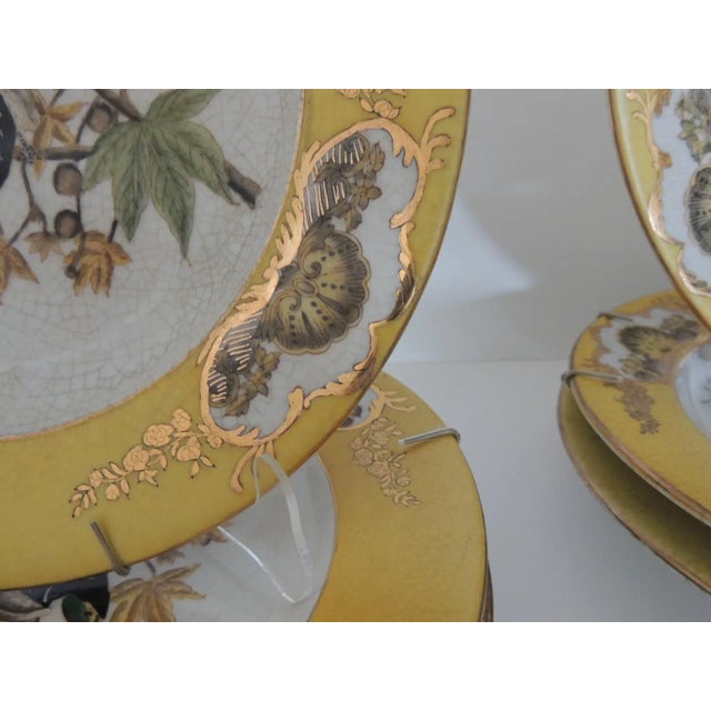 1990s Yellow and Gold Chinese Export Ceramic Decorative Plates- Set of ...