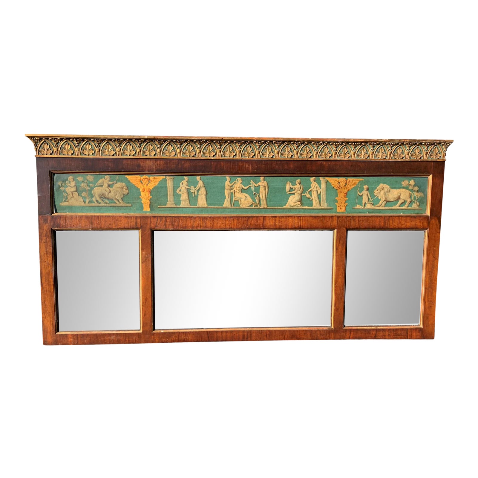 Classical Three Panel Horizontal Mirror, Circa 1820s | Chairish