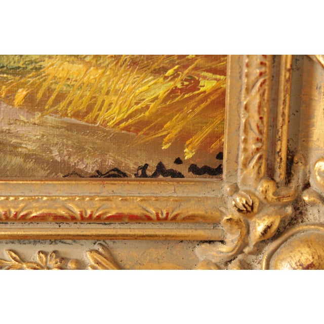 Vintage Impressionist European Farm Landscape Painting | Chairish