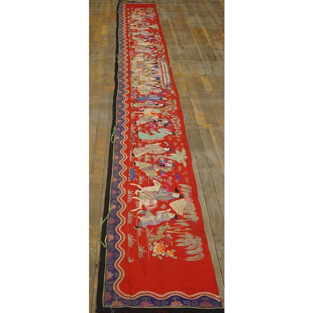 Late 19th Century Silk & Gold Thread Chinese Embroidery | Chairish