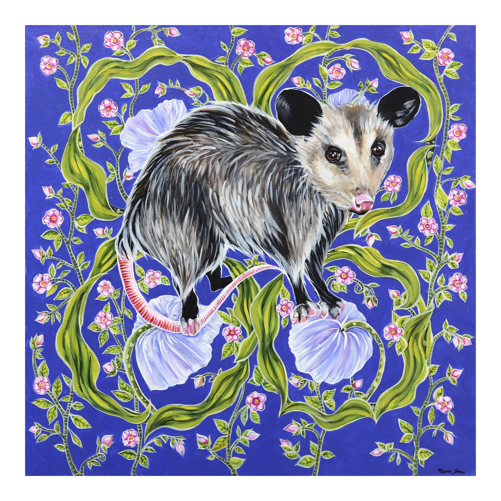 Possum on Blue - Original Vivid Figurative Animal Original Artwork by ...