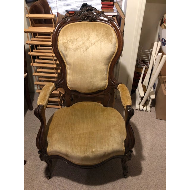 Victorian Rosewood Chair With Handcarved Grape Motif | Chairish