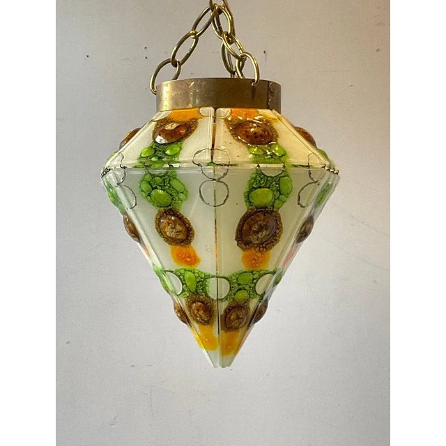 Hand Blown Art Glass Small Fixture | Chairish