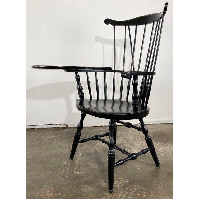 Vintage Windsor Writing Chair With Attached Arm Desk | Chairish
