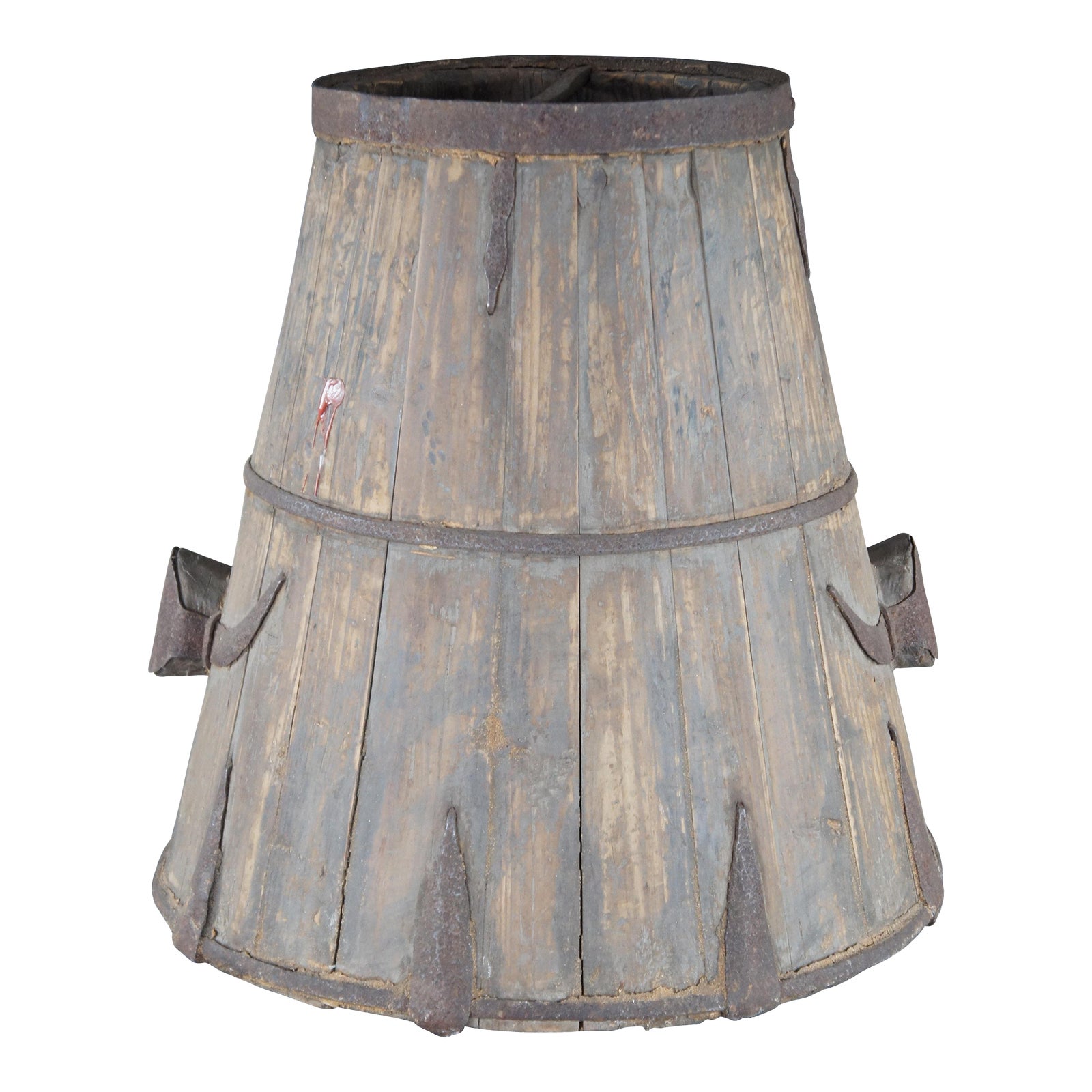 Late 20th Century Primitive Chinese Shanxi Banded Iron Barrel Willow ...