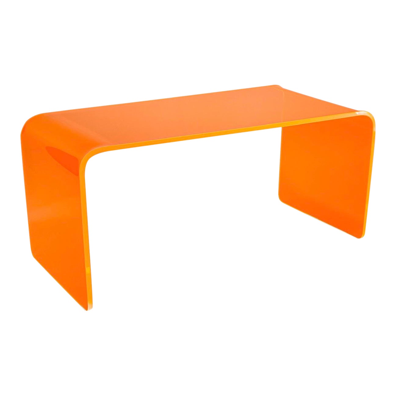 "Long Game" Coffee Table in Neon Orange | Chairish