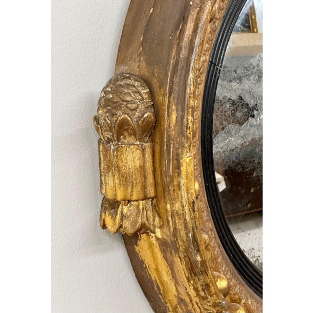Antique Federal Style Gilt Gold Convex Wall / Console / Pier Mirror ...
