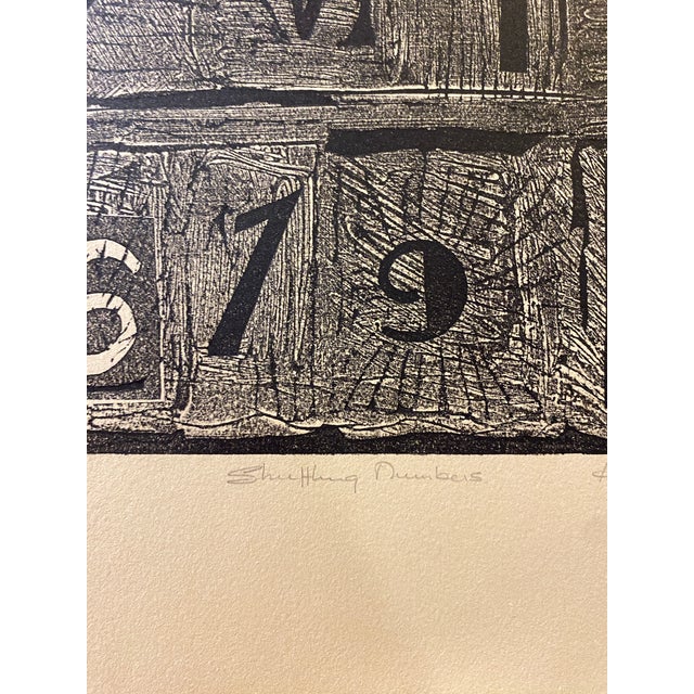 1996 Shuffling Numbers Linocut by Crumbley | Chairish