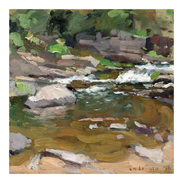 "Waterfall Stream" Original Oil Painting by Matteo Caloiaro | Chairish