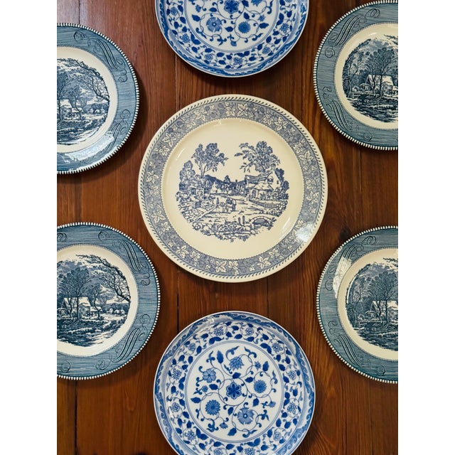 Vintage Blue and White Plate Wall Grouping or Arrangement- Set of 9 ...