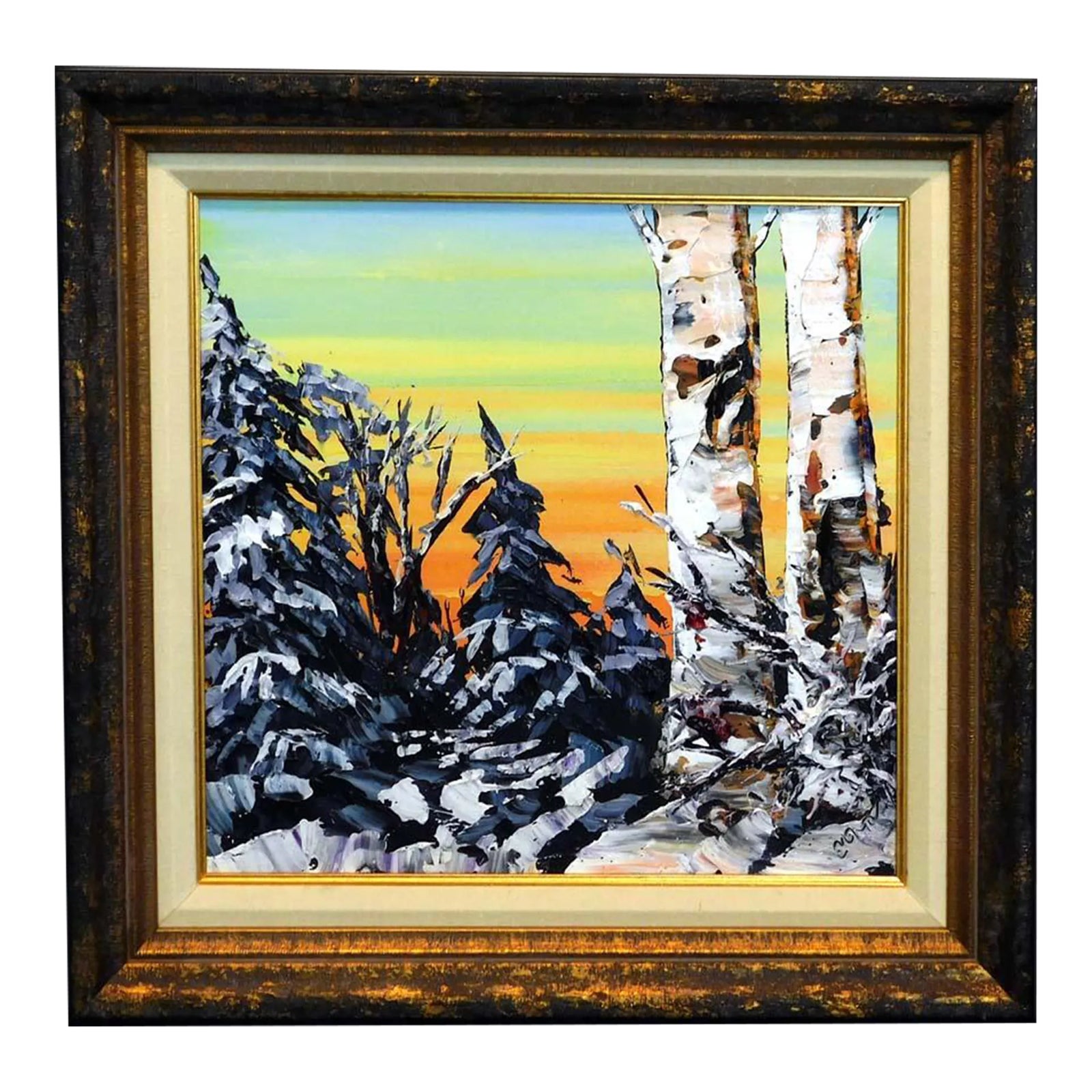 "Petite Winter I" Maya Eventov Expressionist Landscape Oil Painting ...