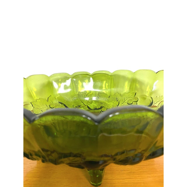 1960s Oval Green Glass Footed Fruit Bowl Vintage Chairish