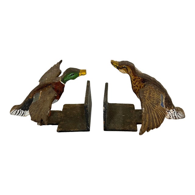 Antique Hand Forged Cast Iron Duck Bookends - a Pair | Chairish