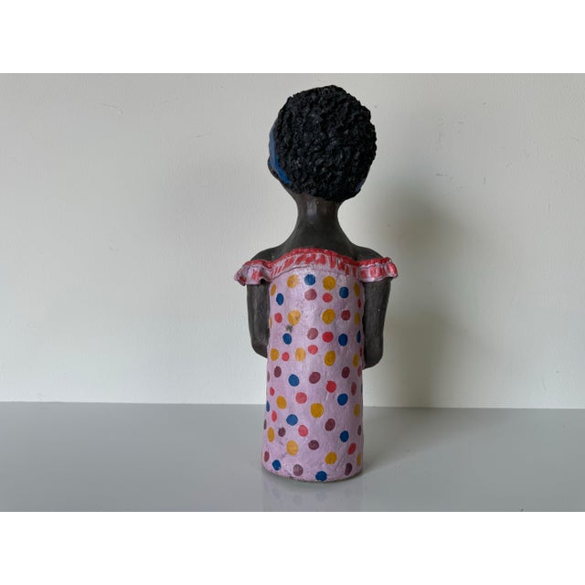 Vintage Art Handmade and Painted Paper Mache African Woman Bust ...