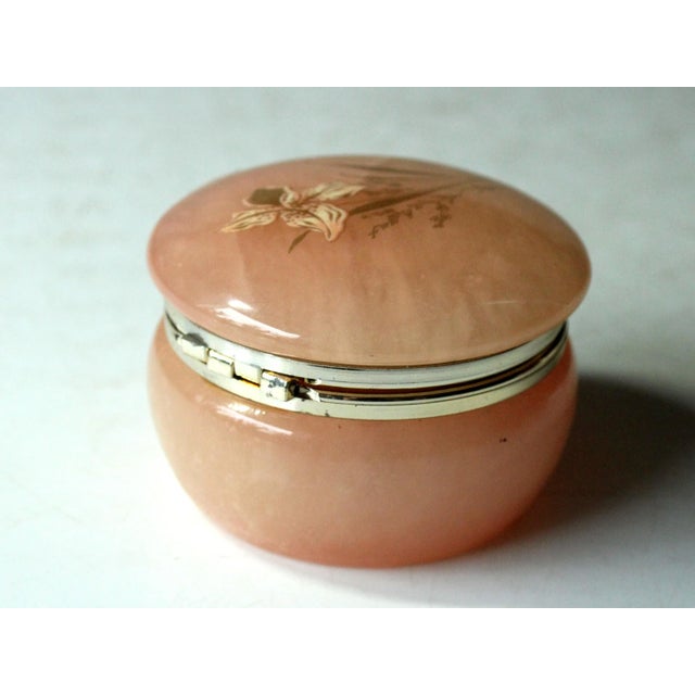 Pink Onyx Pill Box, Small Jewelry Box, Ring Box, Vintage From the 70s ...
