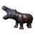Antique European Carved Leather Warpped Hippo Figure Statue | Chairish