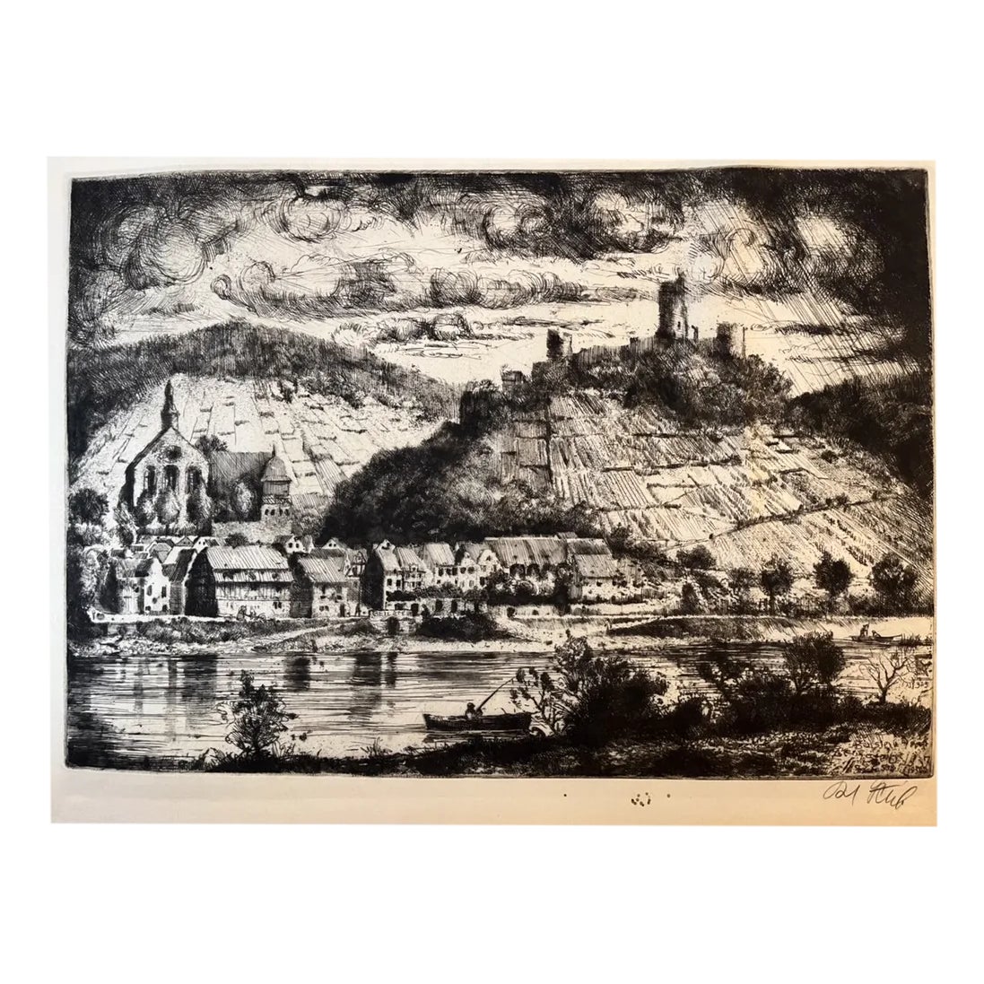 Josef Steib, Beilstein-Mosel, 1931, Etching | Chairish