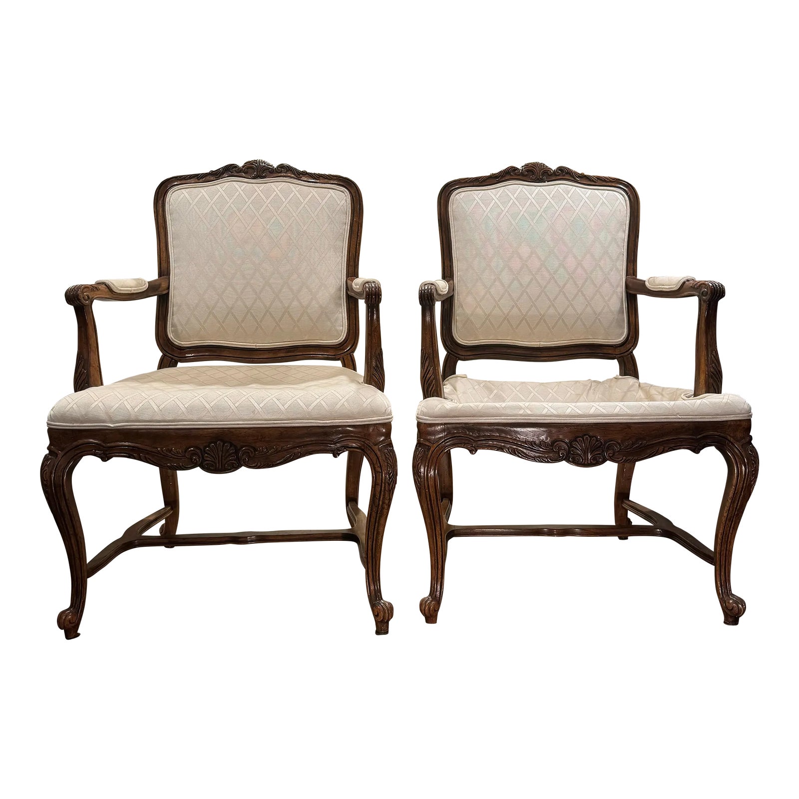 Vintage Louis XV French Style Arm Chairs Attributed to Drexel - a Pair ...