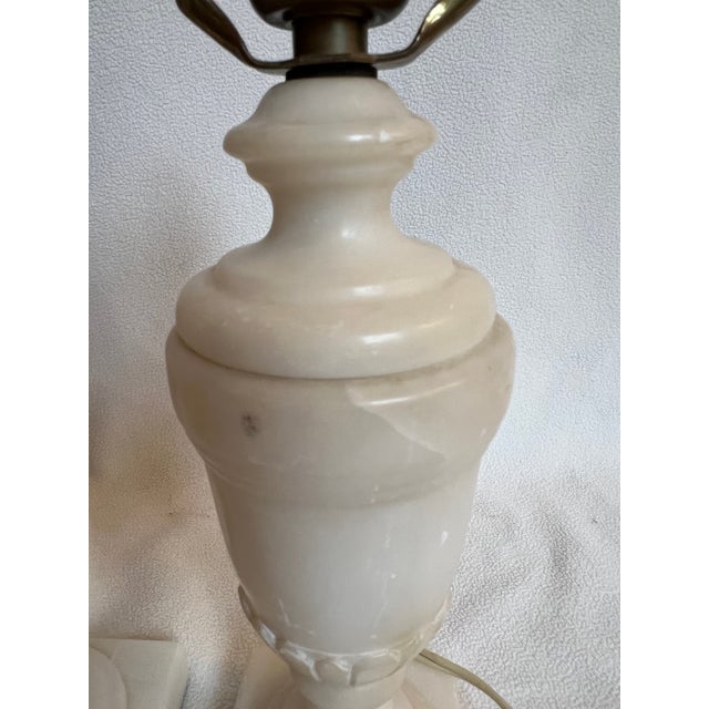 Pair of Early 20th Century Carved White Alabaster Marble Diminutive ...