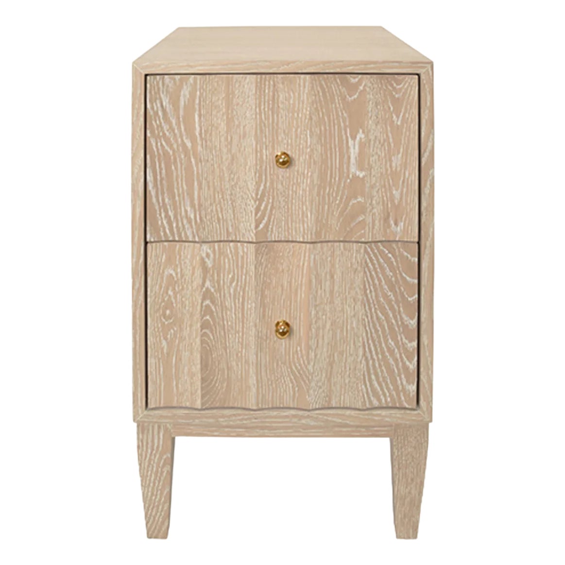 Matthew Izzo Home - Hammond Fluted Cerused Oak Two Door Side Table With ...