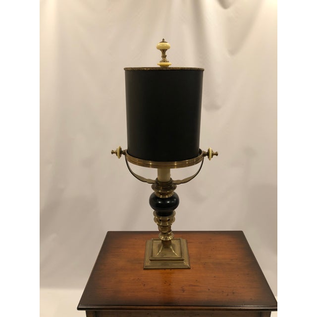 Brass & Painted Metal Chapman Desk or Table Lamp | Chairish