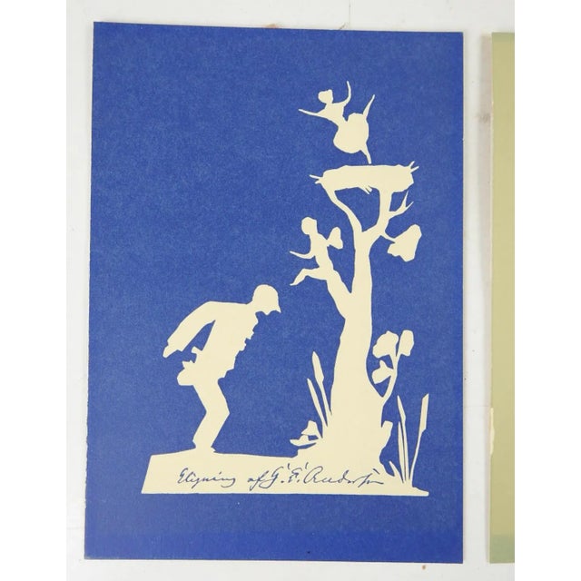 Hans Christian Andersen Silhouette Papercutting Blue Green Postcards ...