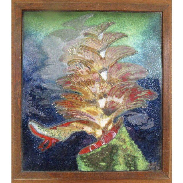 Vintage Enamel Plaque Mounted in Wood by Ruth Halpenny Neptune's ...