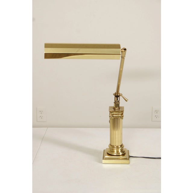 Traditional Decorative Long Arm Adjustable Brass Piano Lamp | Chairish
