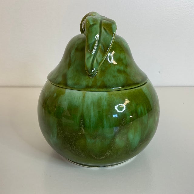 1950s Majolica Style Pear Box by Enchanto Co. | Chairish
