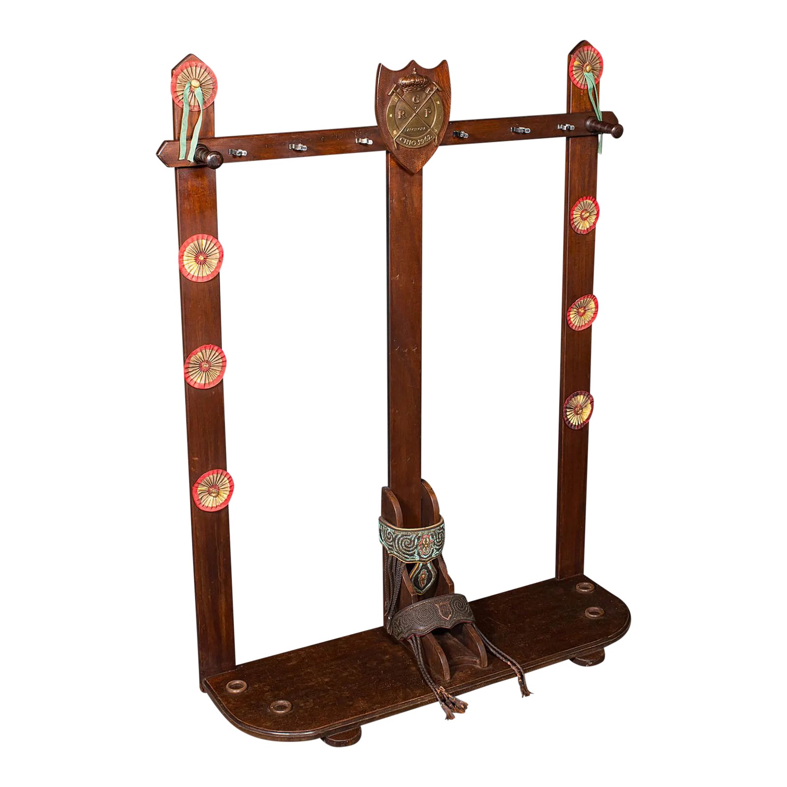 Vintage Barcelona Polo Mallet Stand, Spanish, Oak, Tack, Coat Rack, Mid ...