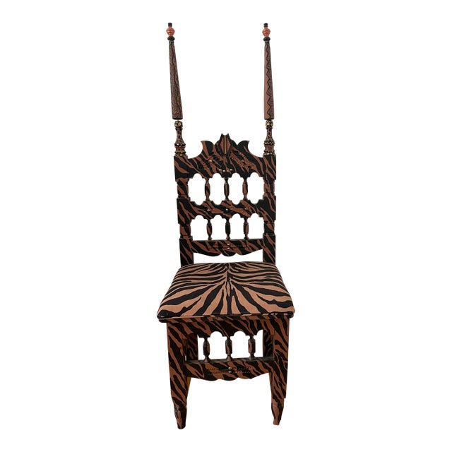 1991 Hand Painted and Constructed Folk Art Chair | Chairish