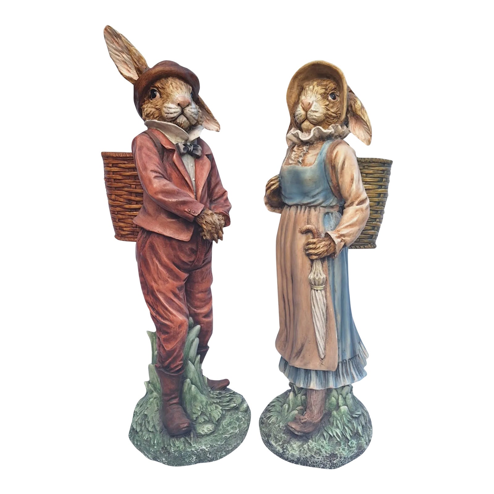 Vintage Henri Crisdon Briar Patch Rabbit Couple - a Pair | Chairish