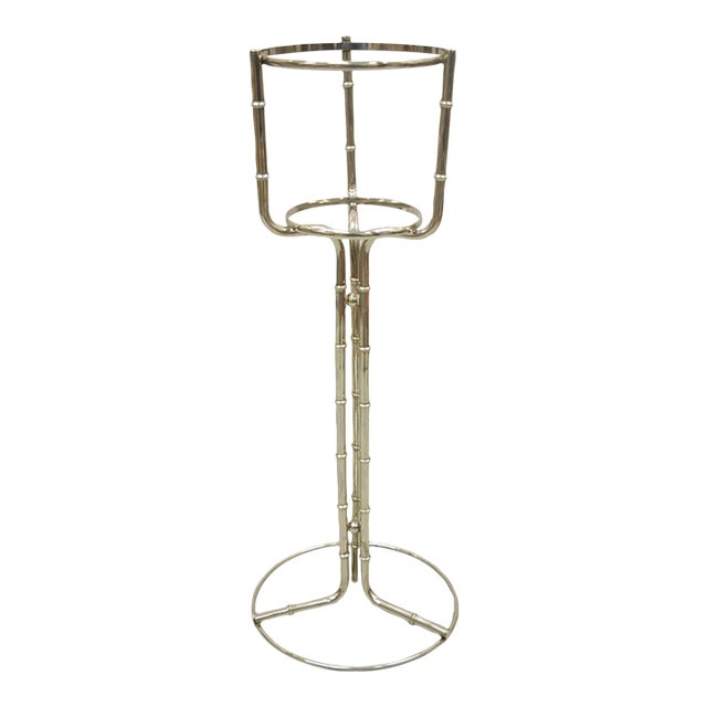 Vintage Hollywood Regency Chrome Faux Bamboo Champagne Bucket Ice ...