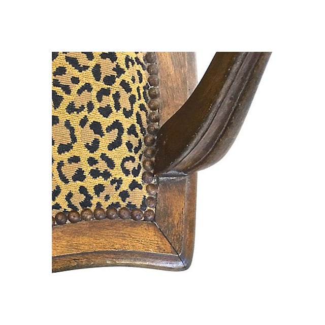 1900s Antique Cane & Leopard Armchair | Chairish