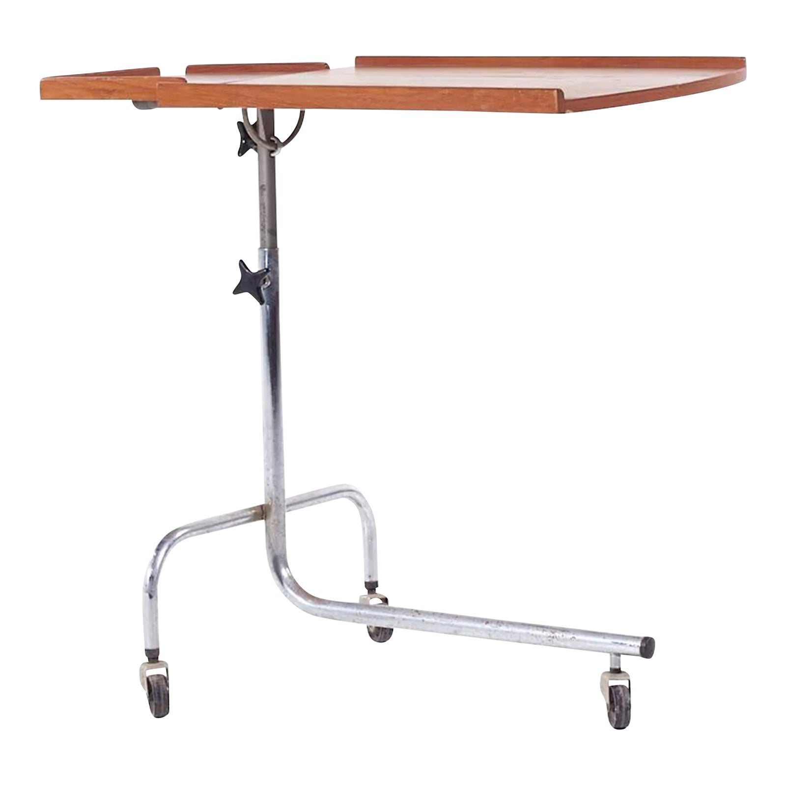 Hmn Mid Century Danish Teak Adjustable Tray Table | Chairish