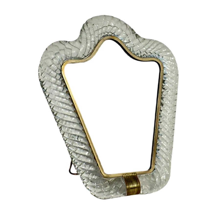 Torchon Murano Glass Picture Frame from Barovier & Toso, 1950s | Chairish