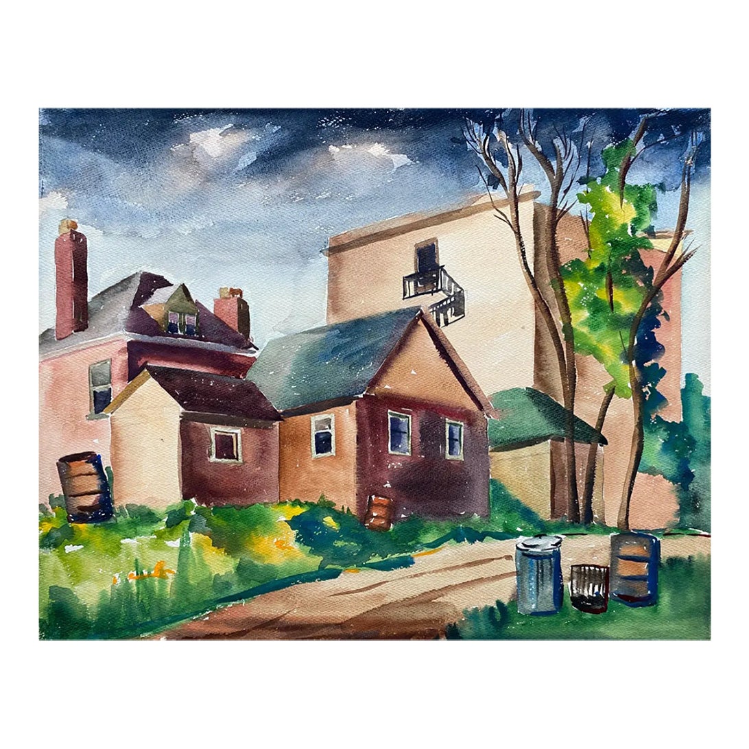 1930s James Wilson Indianapolis Alley Watercolor | Chairish