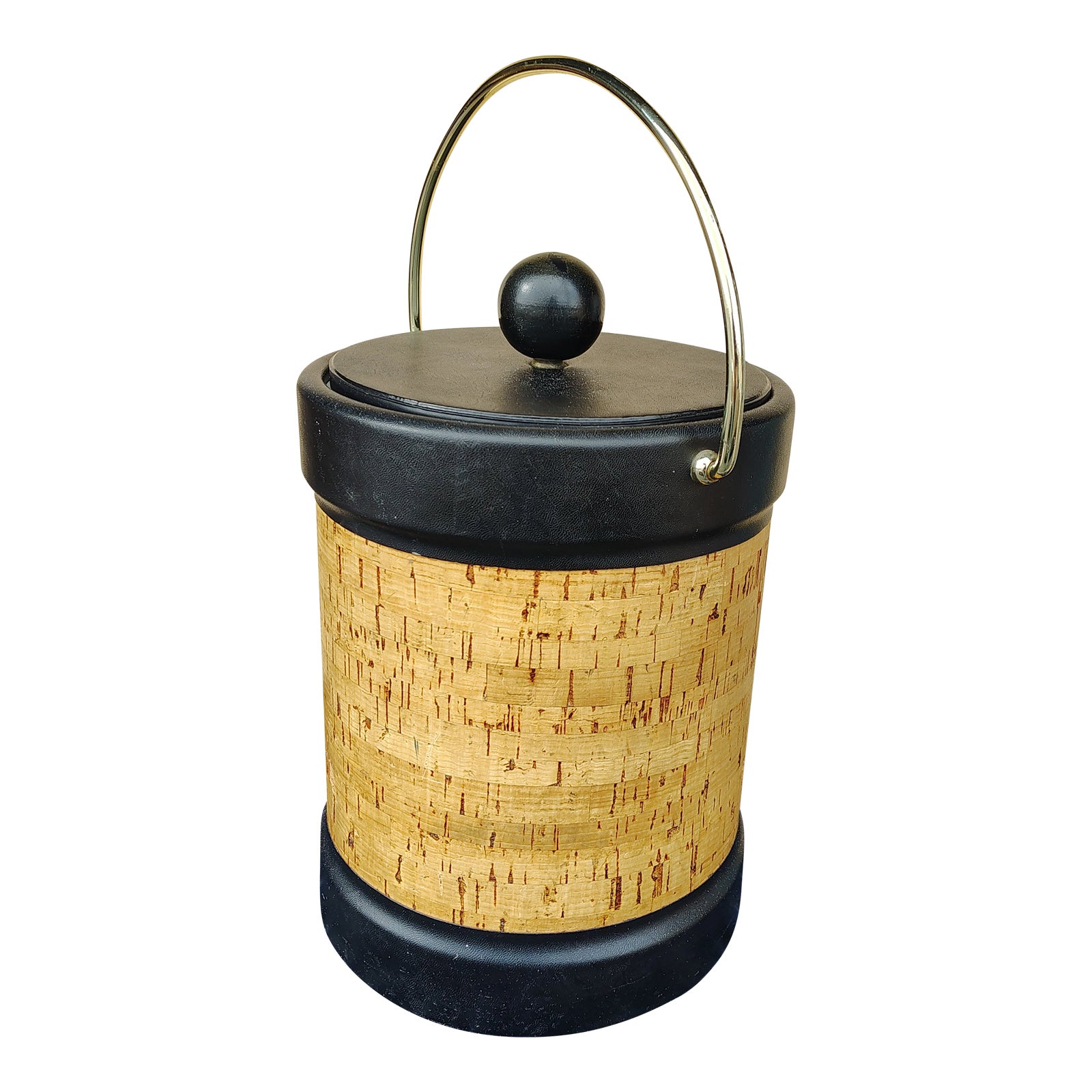 1960s Mid-Century Modern Cork Ice Bucket | Chairish