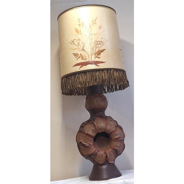 Large Internally Illuminated Fat Lava Table Lamp with Fabric Shade ...