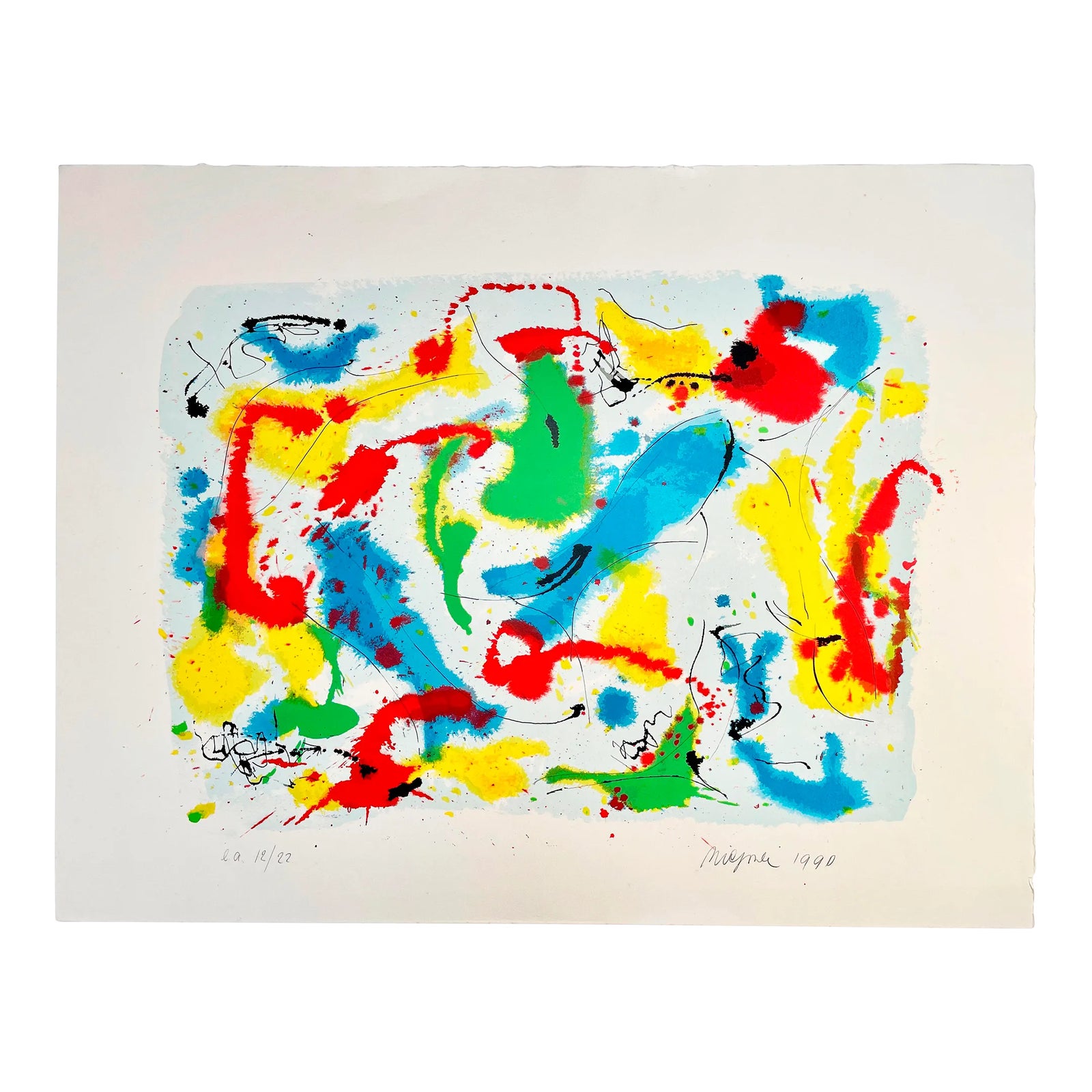 1990s Large Screen Print “Pacific Song” by Dutch Artist Nic Jonk | Chairish