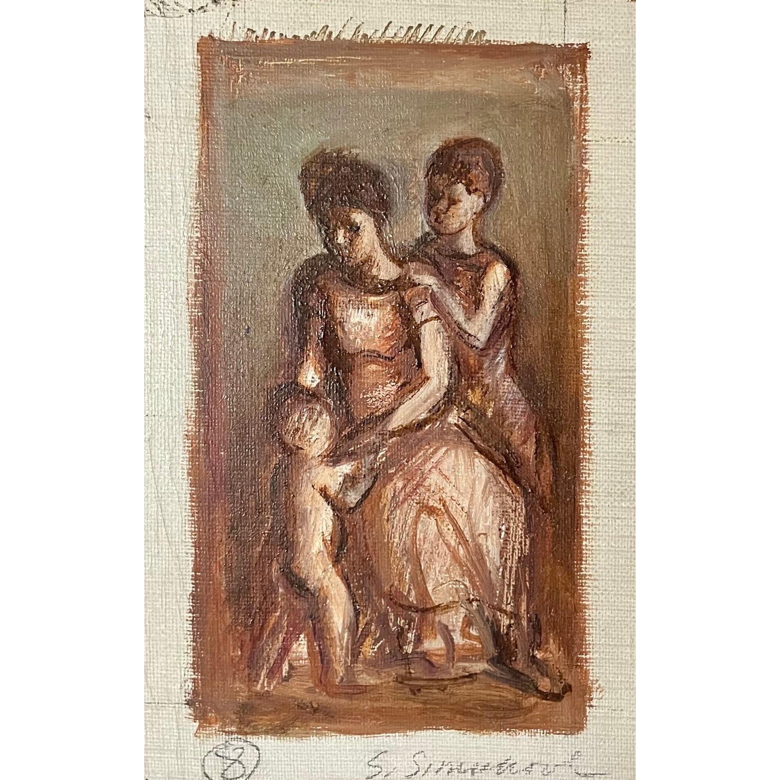 Simka Simkhovitch, Simka Simkhovitch WPA Artist Oil Painting Family ...