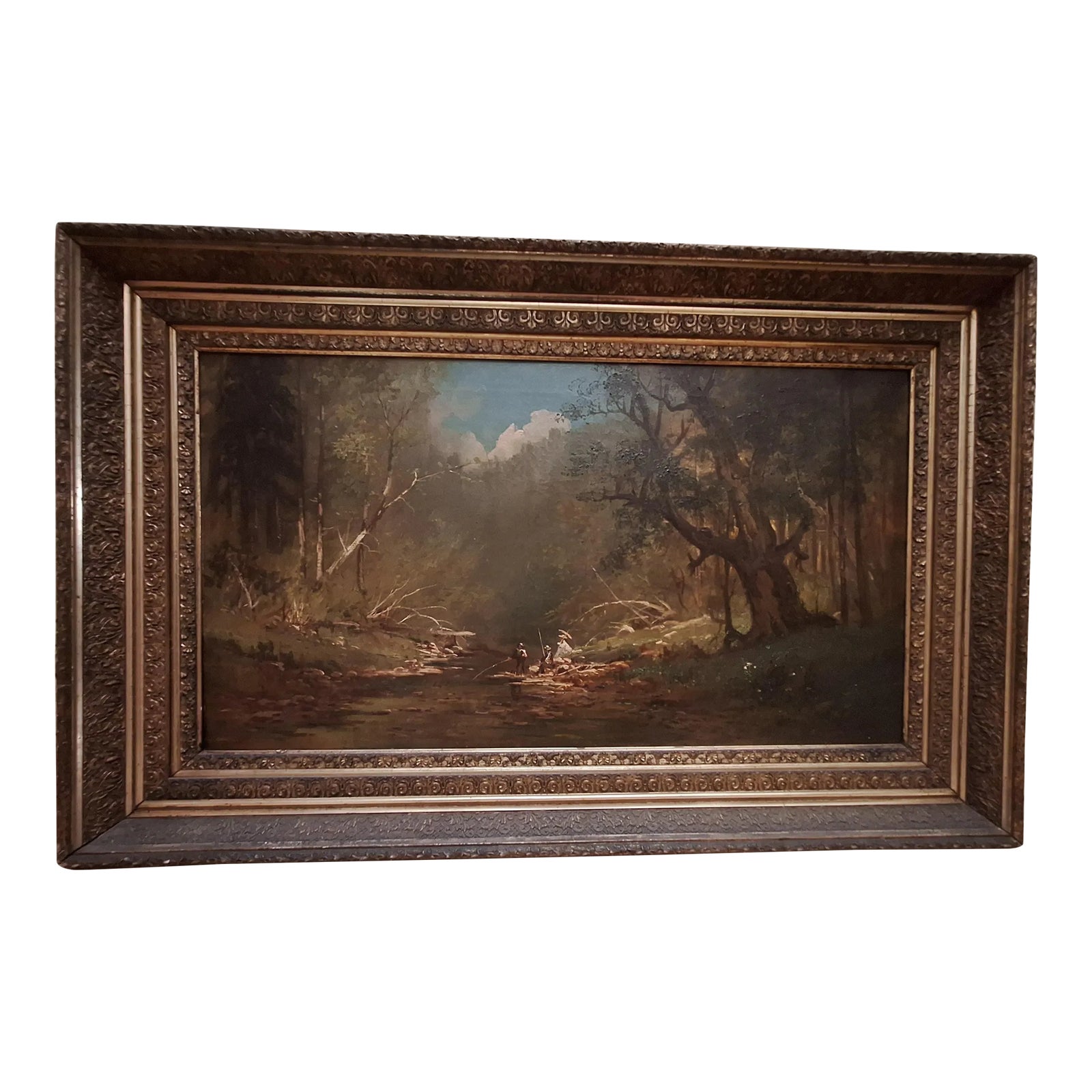 Late 19th Century Frederick Schafer "In the Adirondacks" Oil Painting ...