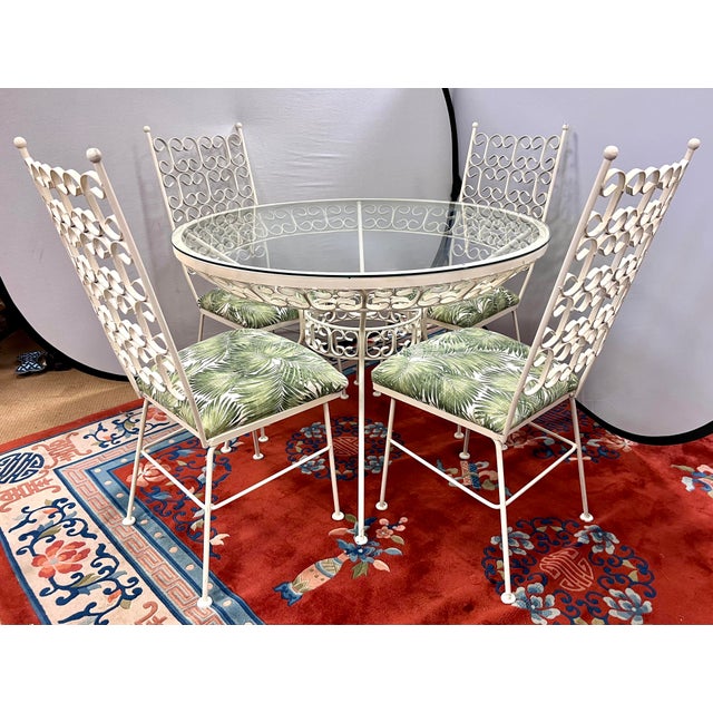 Mid Century Arthur Umanoff 5-Piece Wrought Iron Dining Set | Chairish