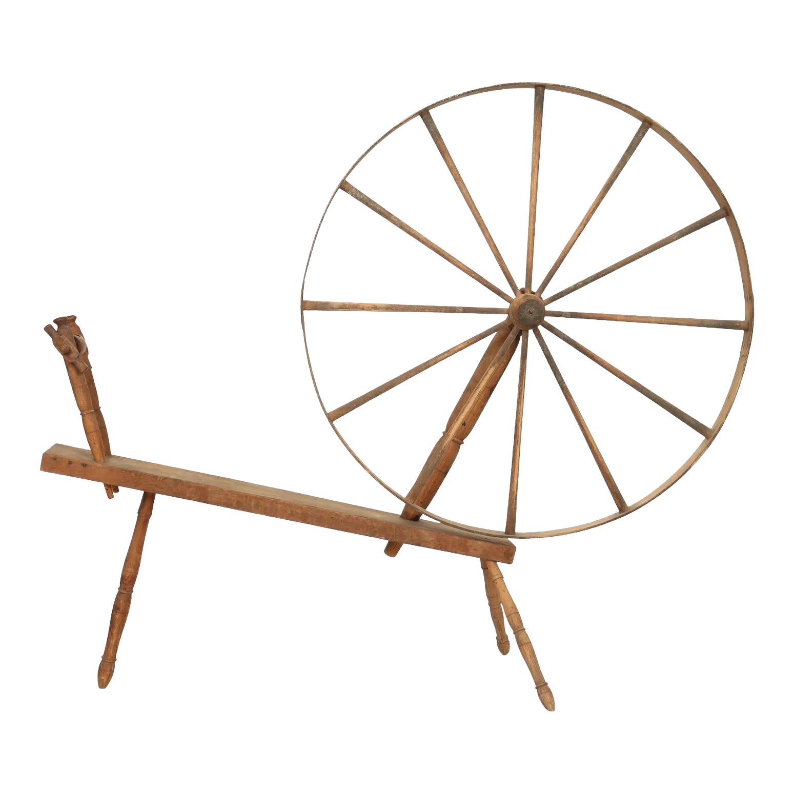 Late 18th Century J Platt Great Wheel Spinning Wheel | Chairish