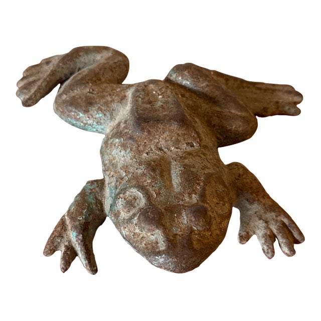Vintage Heavy Cast Iron Frog Doorstop | Chairish